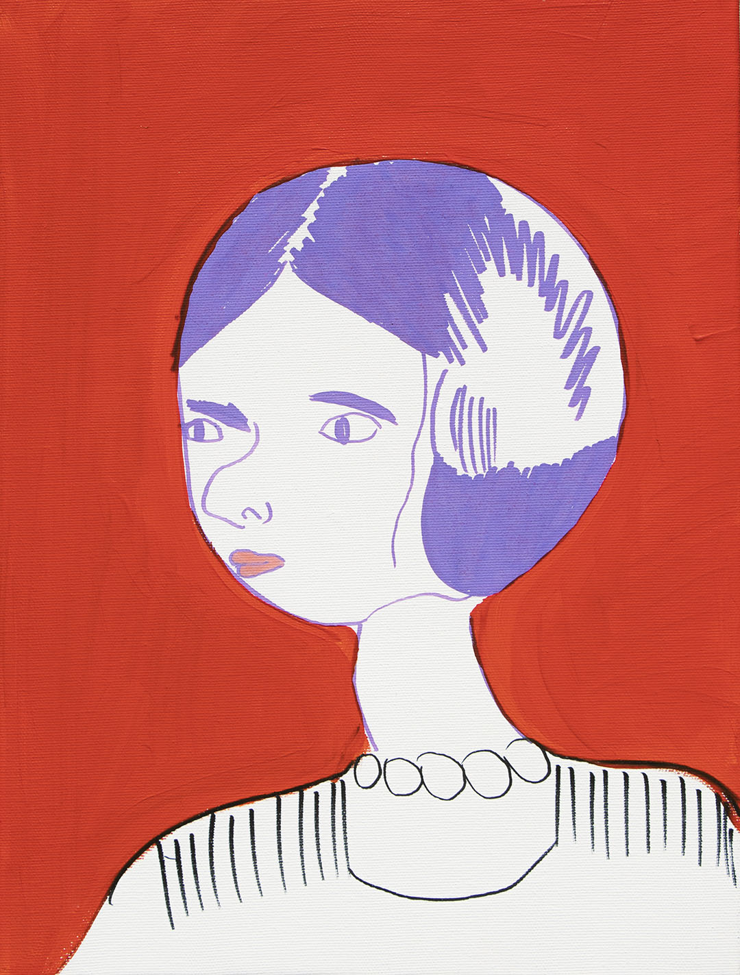 Pearls on my neck, Painting - Erina